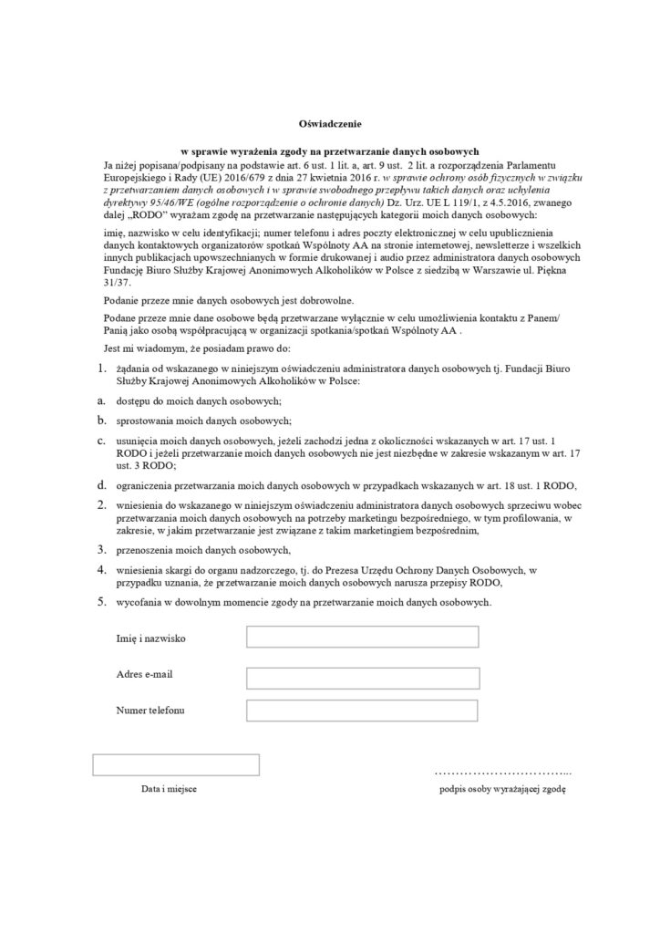 Do pobrania - Anonimowi Alkoholicy